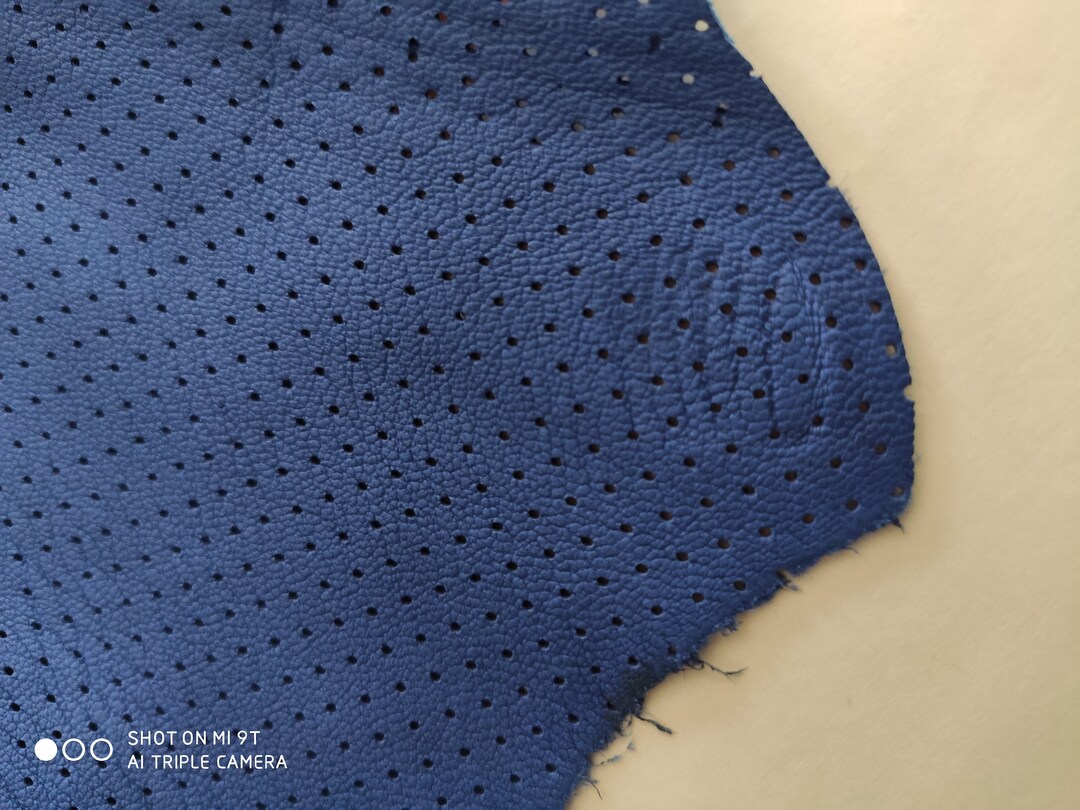 2 Pcs Dark Blue Pinhole Perforated Sheep Skin Hide Leather - Etsy