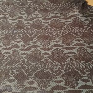 Brown Snake & Phyton Pattern Embossed Textured Printed Cow Skin Remnant ...