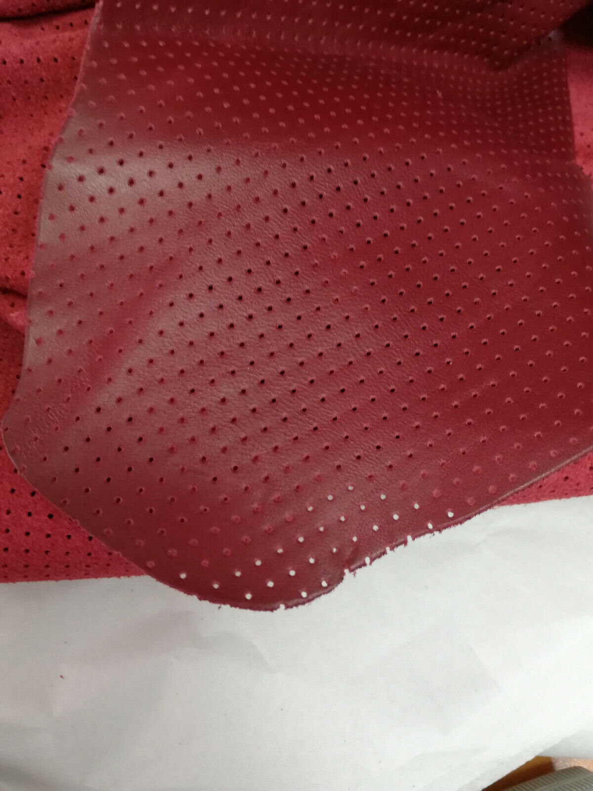 Burgundy Bordo Pinhole Perforated Thin 0.9 Mm Light 1/2 Calf - Etsy