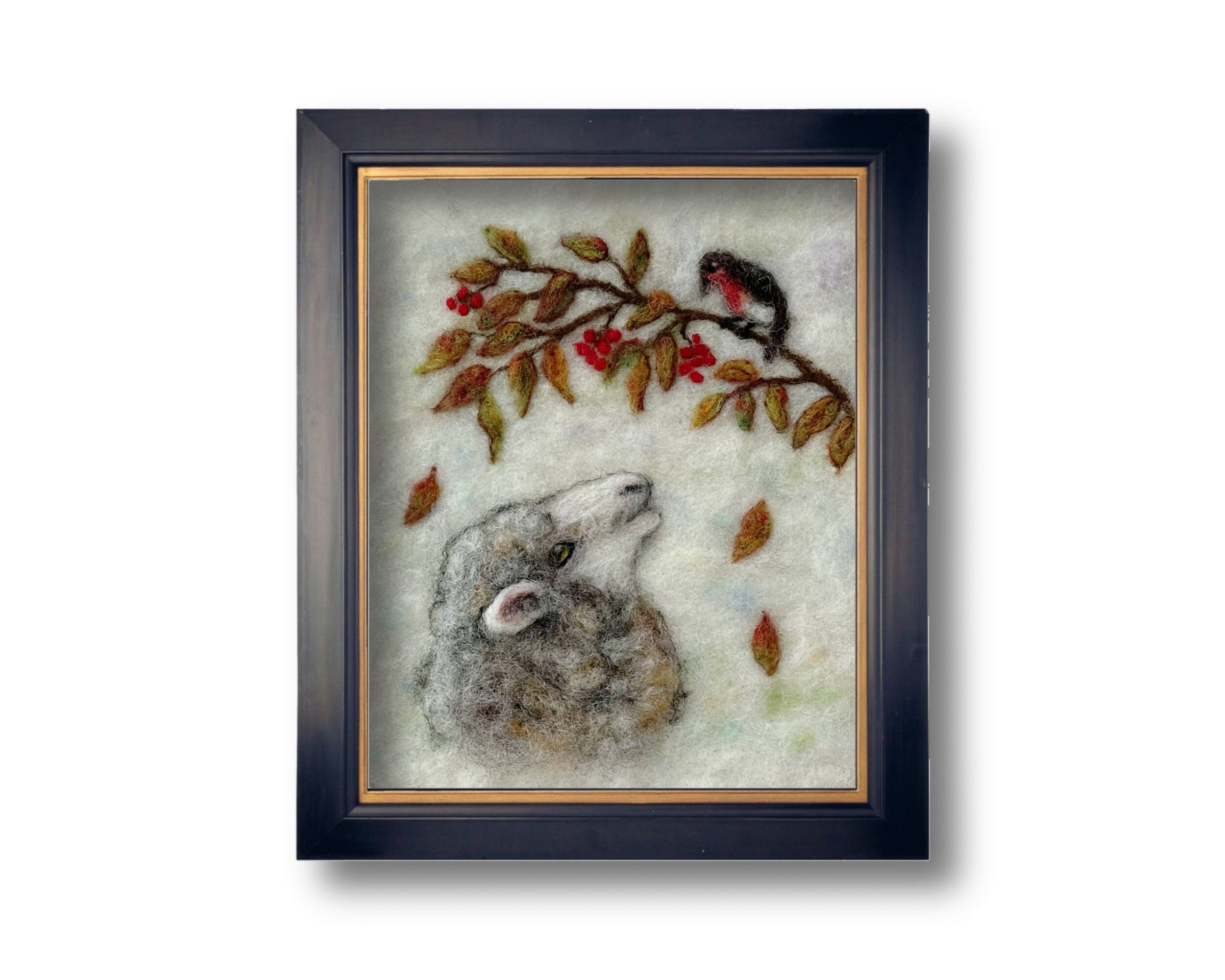 Needle Felted Wool Painting of Sheep in Autumn, 2D Wool Art - Etsy