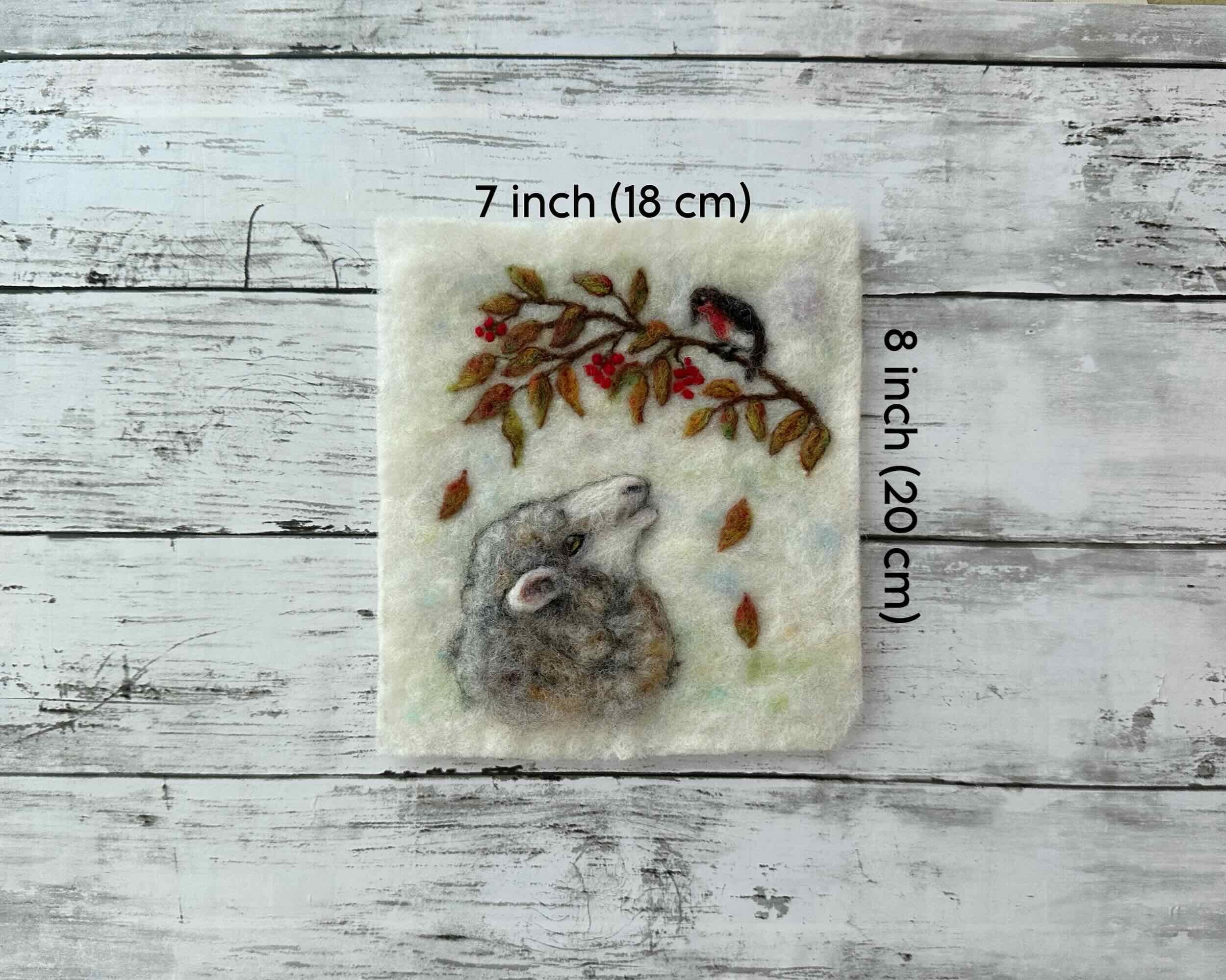 Needle Felted Wool Painting of Sheep in Autumn, 2D Wool Art - Etsy