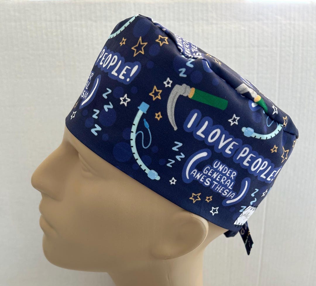 Men's Surgical Scrub Hat~with Ties~general Anesthesia~ga ...