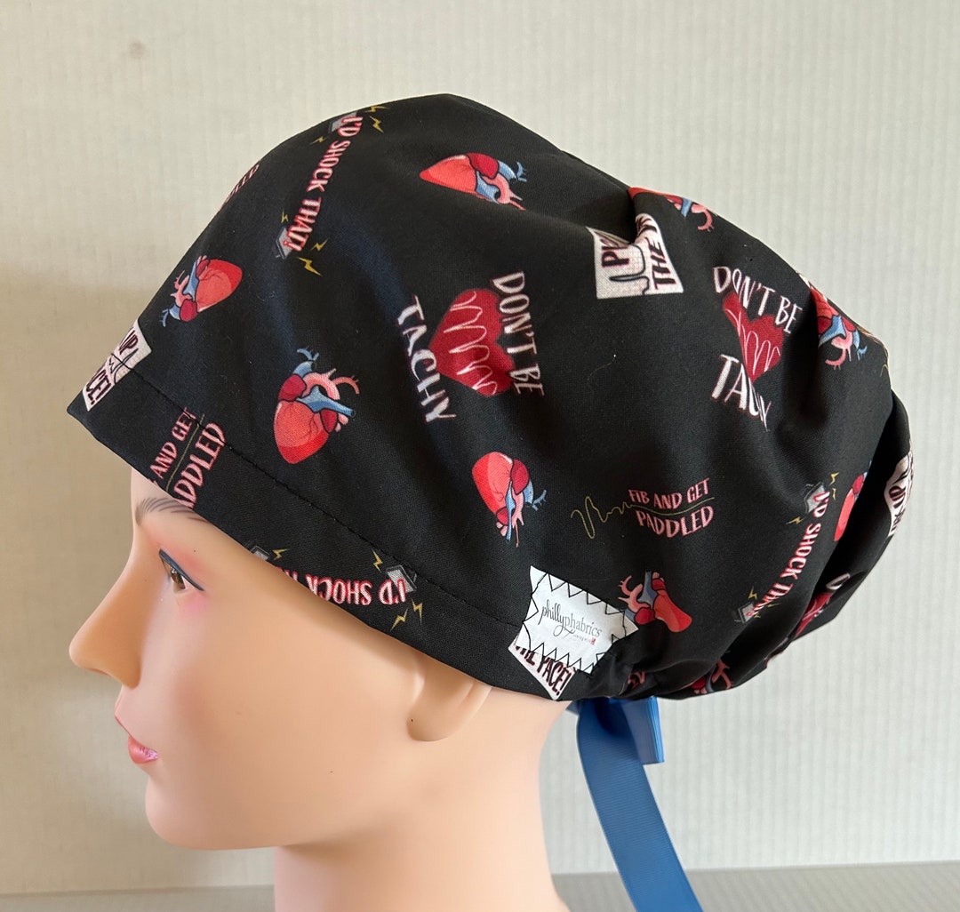 Women's Surgical Scrub Hat~euro Style~cardiology~hearts~cardiac Care ...