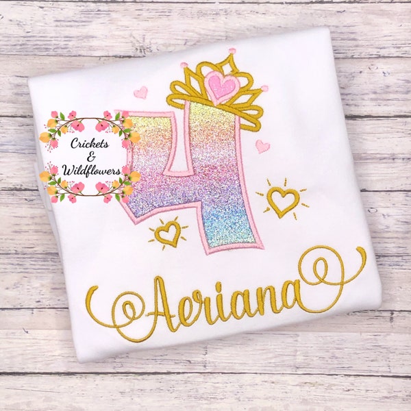 Princess 4th Birthday Shirt - Etsy