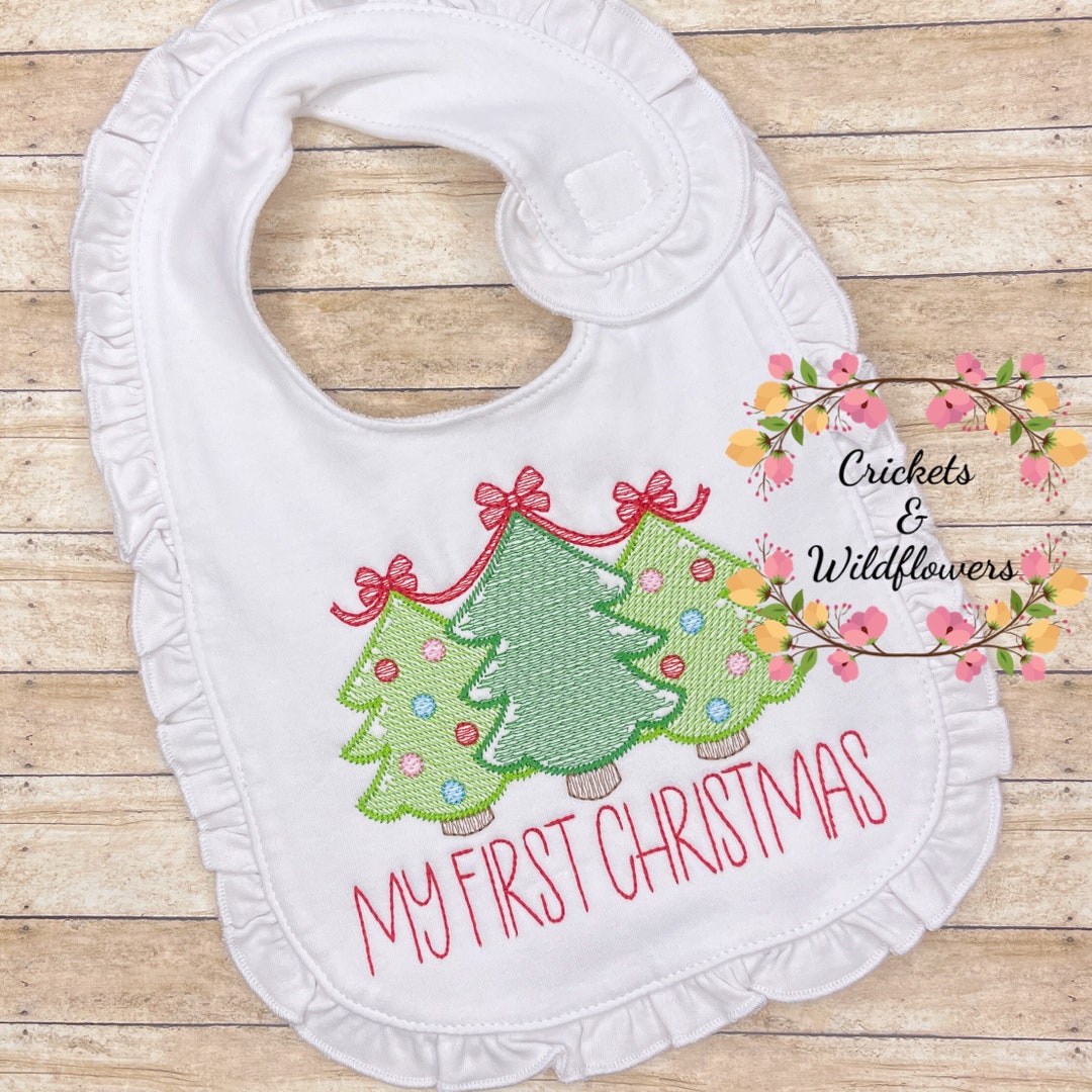 First Christmas Bib, 1st Christmas Present, Baby’s First Christmas ...