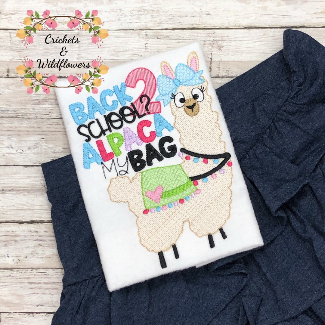 Llama Back to School Shirt, Girls School Shirt, Back to School Shirt ...