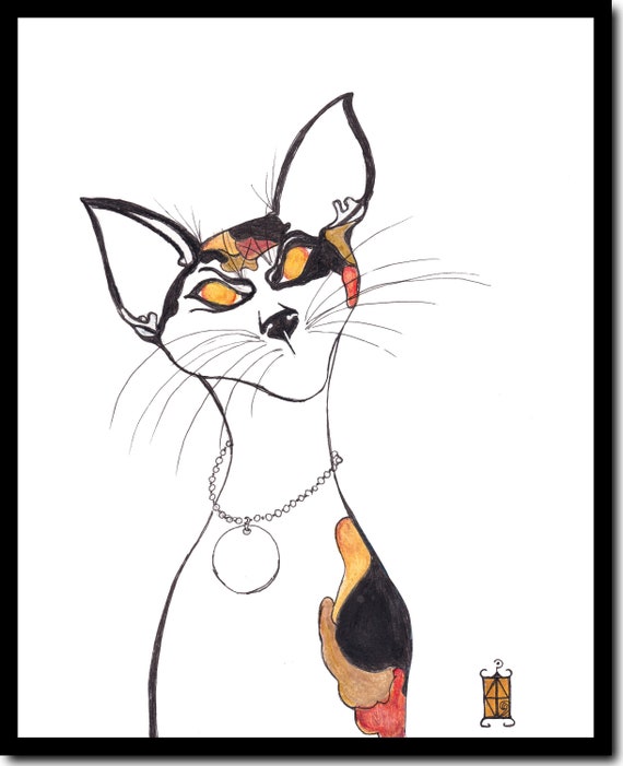 Curious Cat Drawing