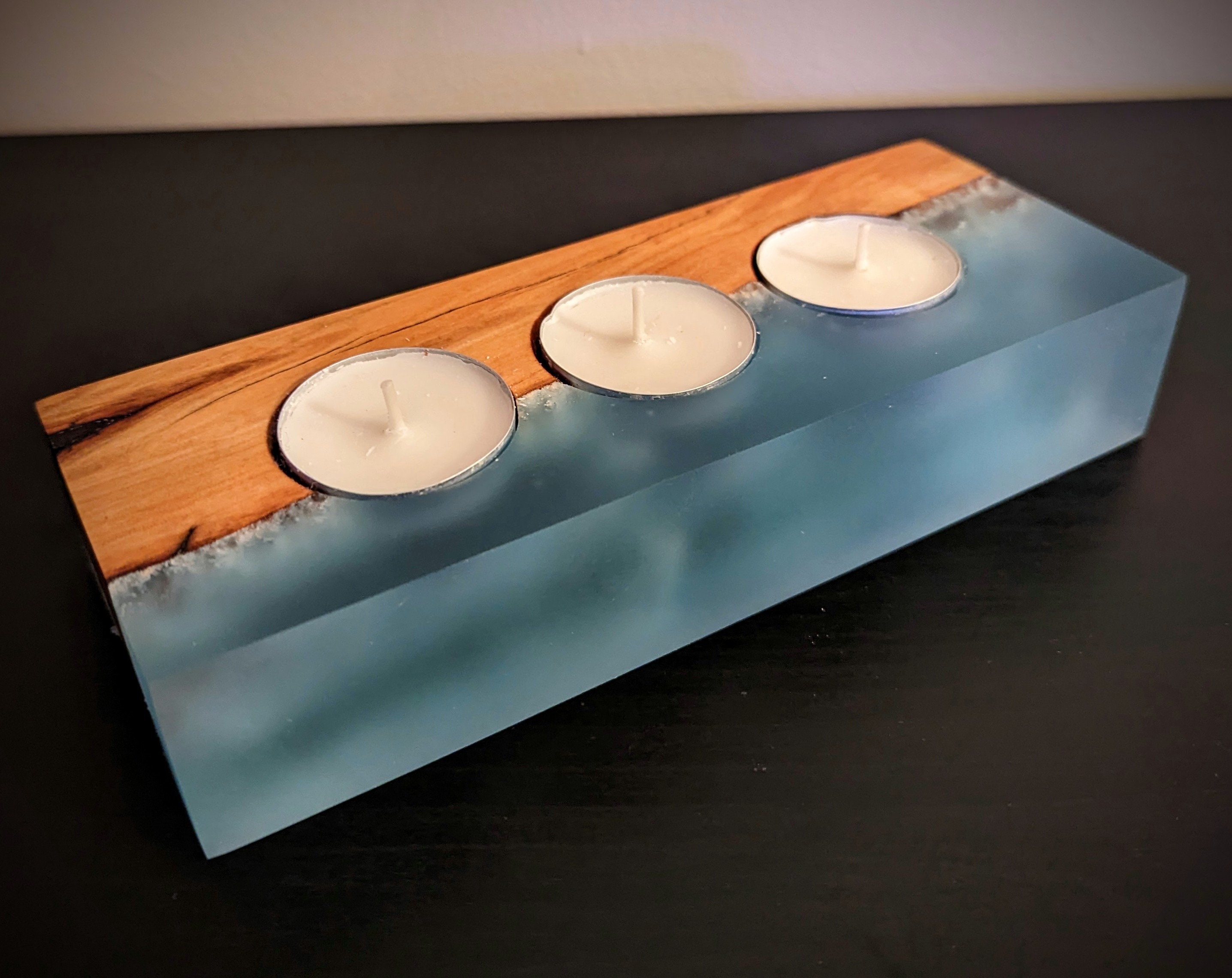 Jade Epoxy & Wood Candle Holders - Etsy