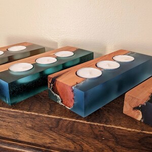 Jade Epoxy & Wood Candle Holders - Etsy