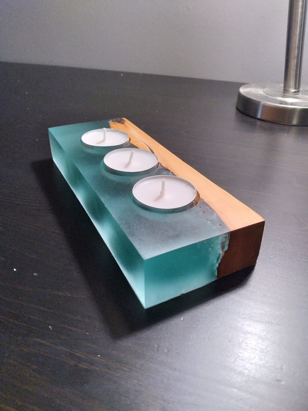 Jade Epoxy & Wood Candle Holders - Etsy