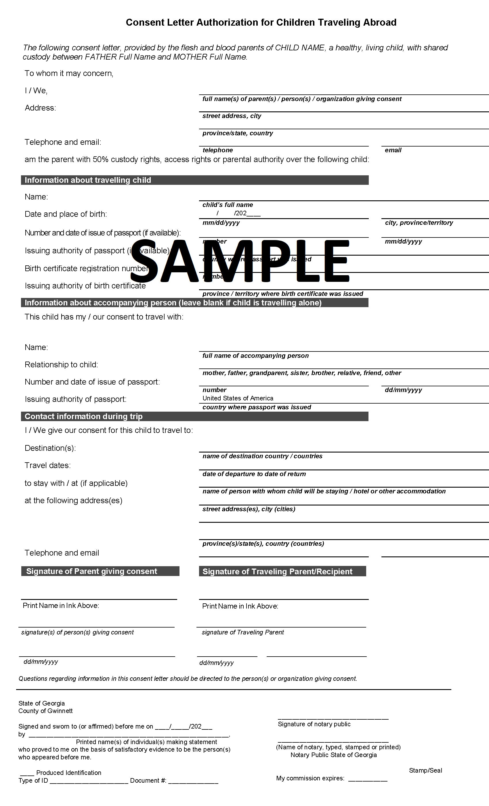 Minor Travel Consent Form Lupon gov ph