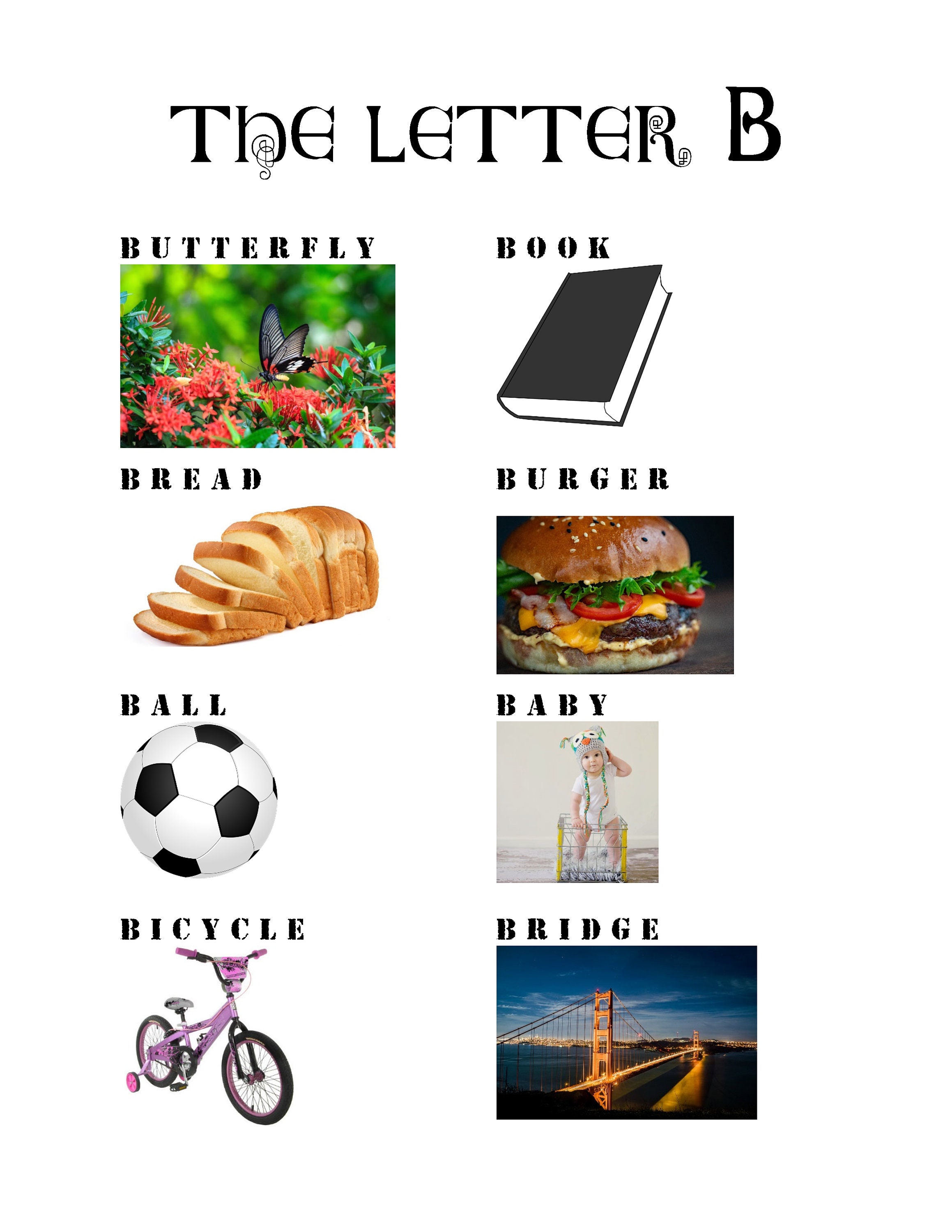 The Letter B - for Preschool Kindergarten Practice - Etsy