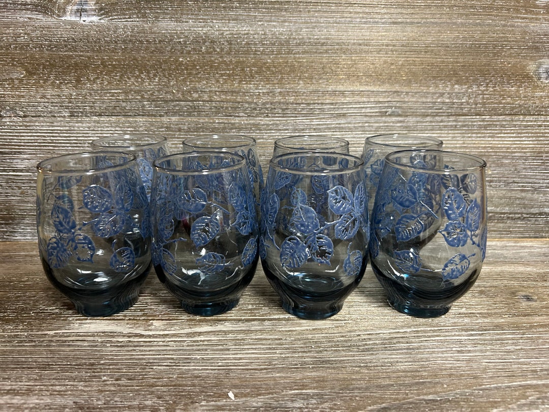 Vintage Blue Libby Drinking Glasses - Etsy