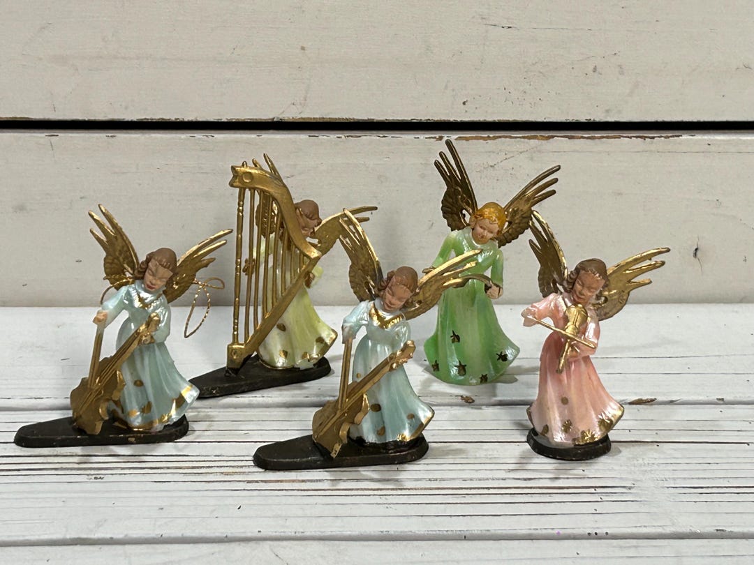 Set 5 Vintage Plastic Angels for Crafting/christmas Miniatures for ...