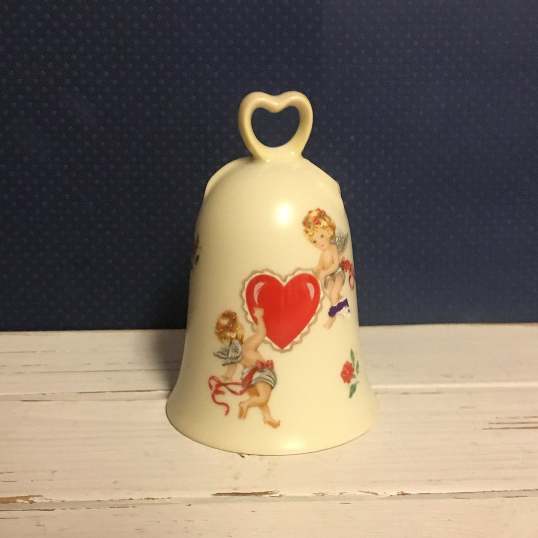 Vintage Porcelain Dinner Bell With Cupids/retro Porcelain - Etsy