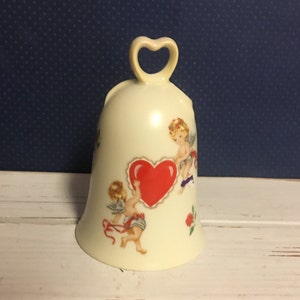 Vintage Porcelain Dinner Bell With Cupids/retro Porcelain - Etsy