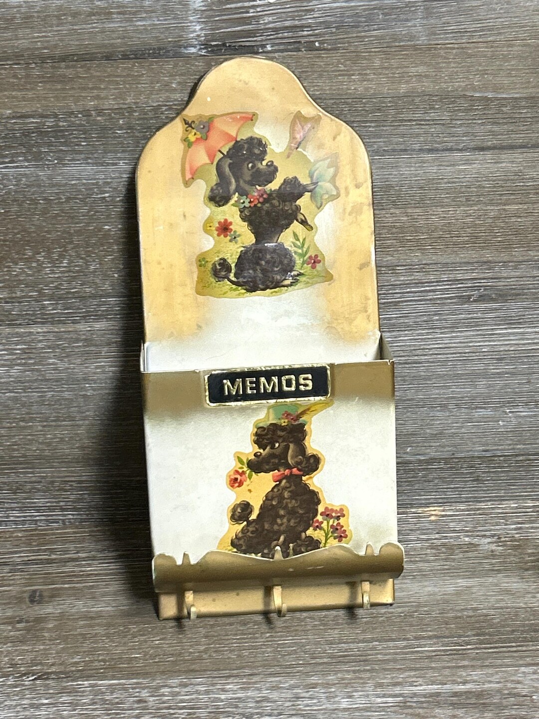 Kitsch Metal Letter and Key Holder With Decopauged Poodle - Etsy