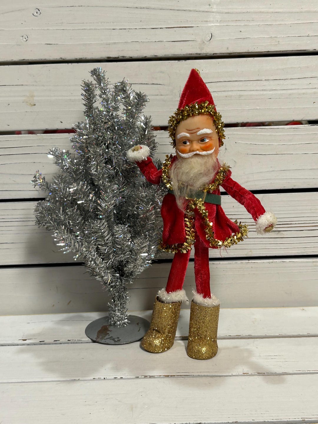 Vintage Santa Doll/kitsch 1940 Santa Decor/vintage Collectible Santa ...