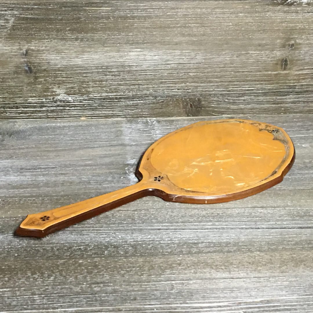 Vintage Art Deco Hand Mirror With Metal Handle - Etsy