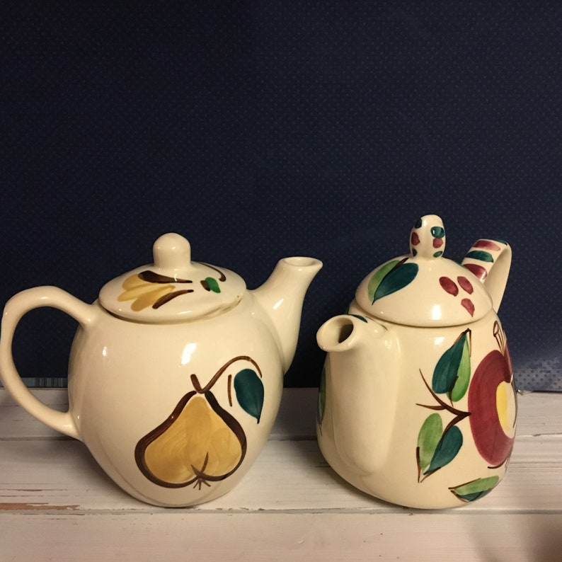 Vintage Purinton Pottery Hand Painted Slip Wear Teapots - Etsy