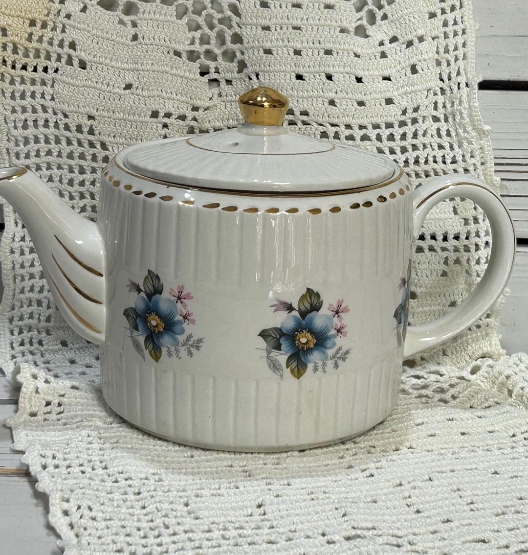 Vintage Elgreave Heatmaster Teapot/ Ceramic Teapot/ Floral Teapot Made ...