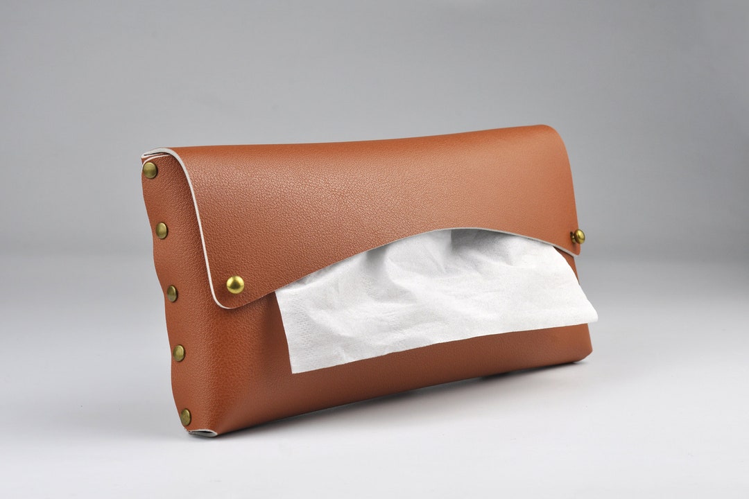 Car Tissue Holder With Clips, Tissue Case for Sun Visor, PU Leather ...