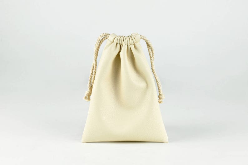 Soft PU Leather Drawstring Bag, Small String Pouch, Jewelry Bag, Gift ...