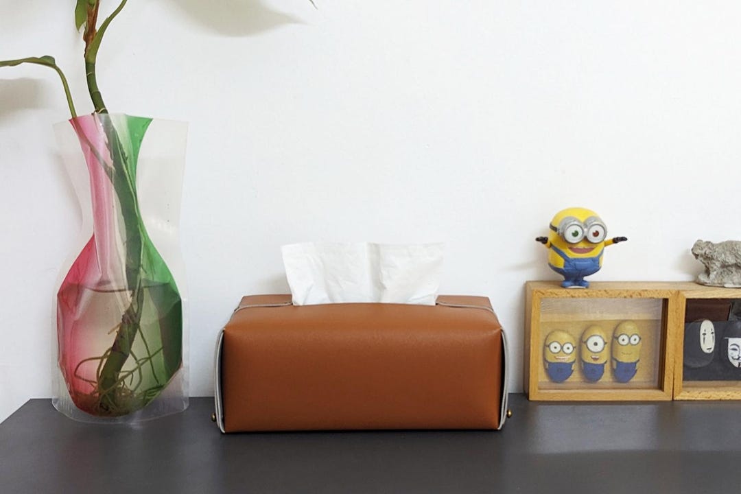 Hanging Tissue Box Holder With Detachable Straps, Decorative PU Leather ...