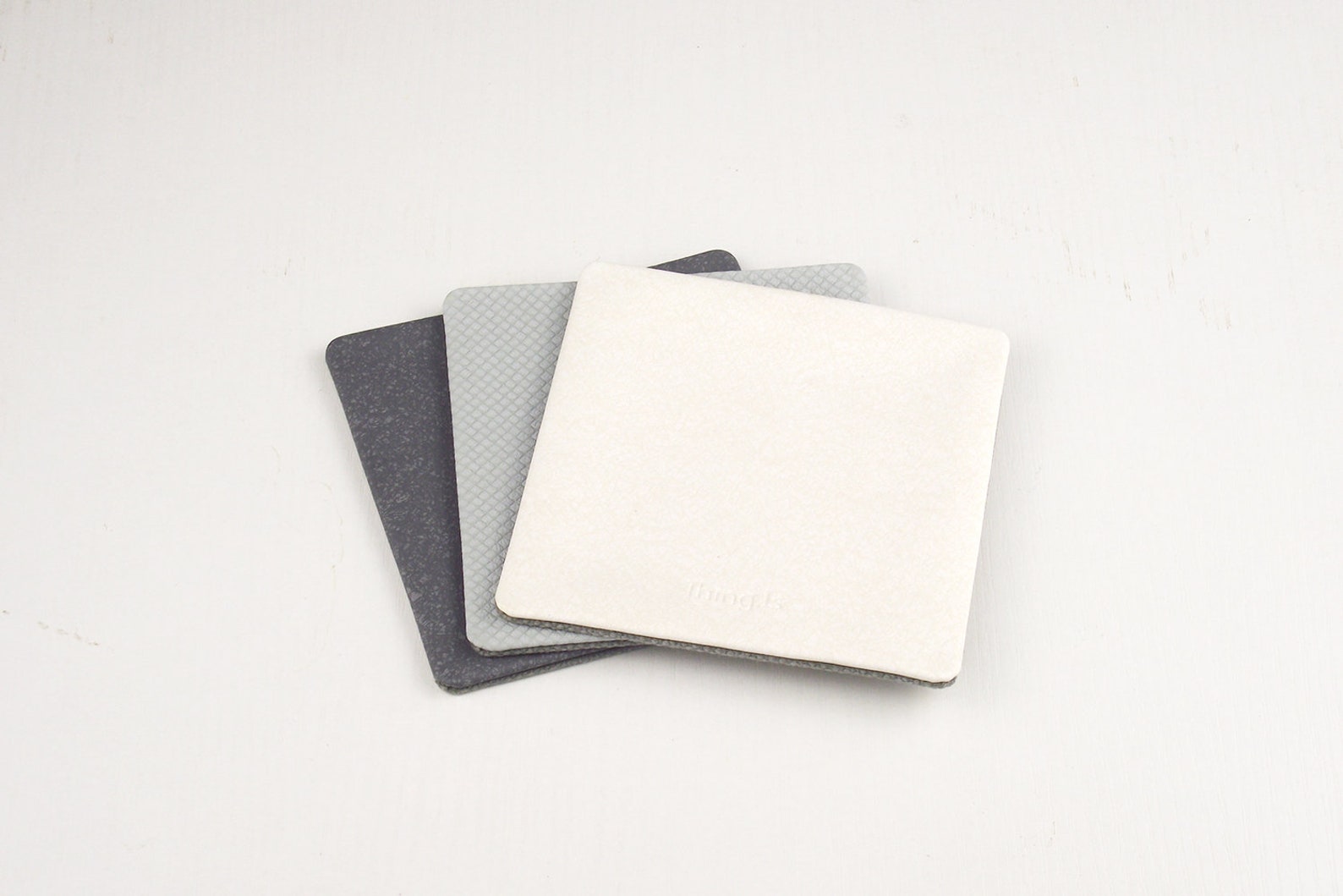 Square PU Leather Coaster With Pattern, Water Resistant Drinkware ...