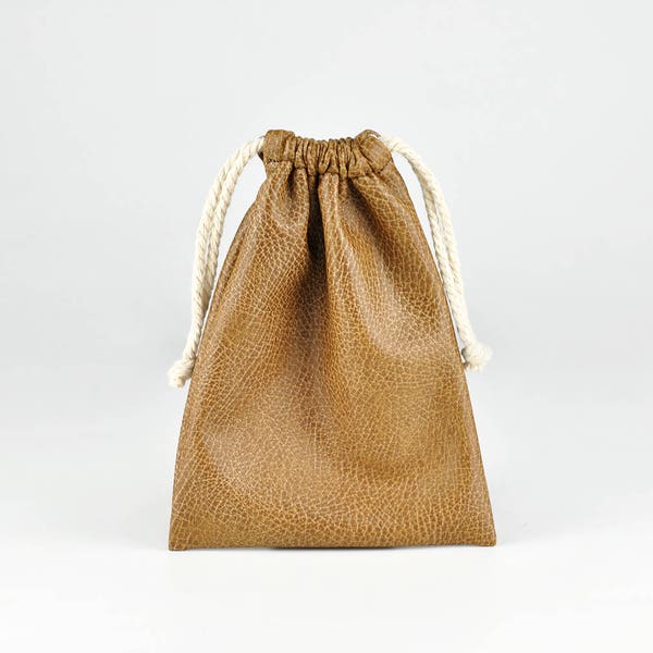 Leather Drawstring Pouch - Etsy