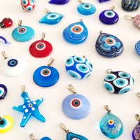 Yellow Gold Evil Eye Malta Maltese Jewellery Round Pendant Blue Opal - Etsy
