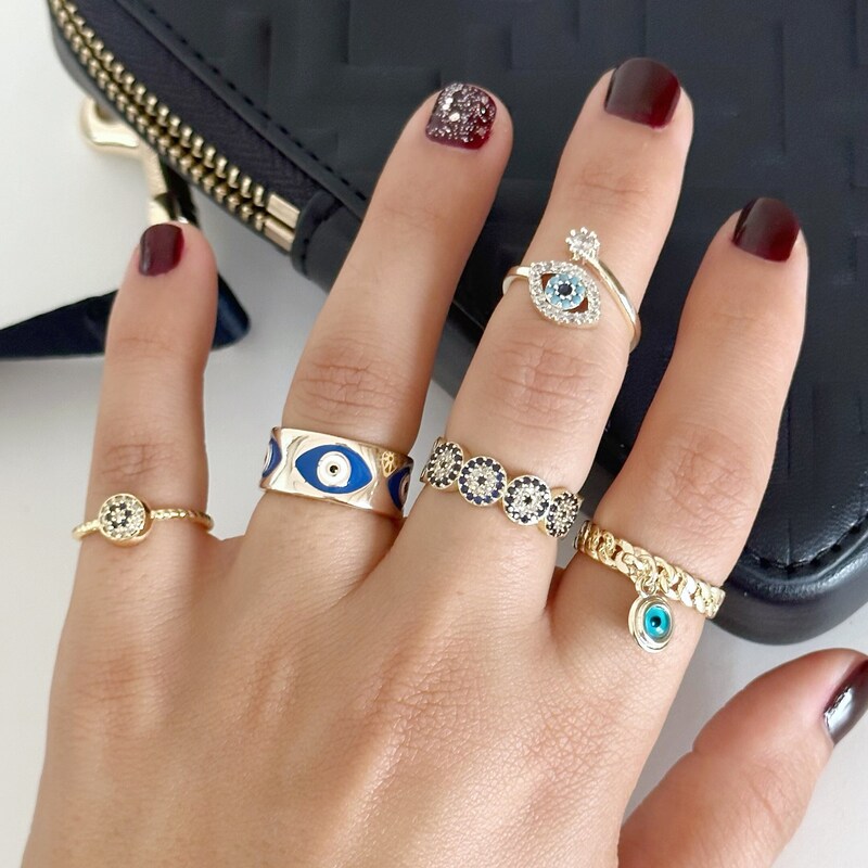 Adjustable Greek Blue Ring - Etsy