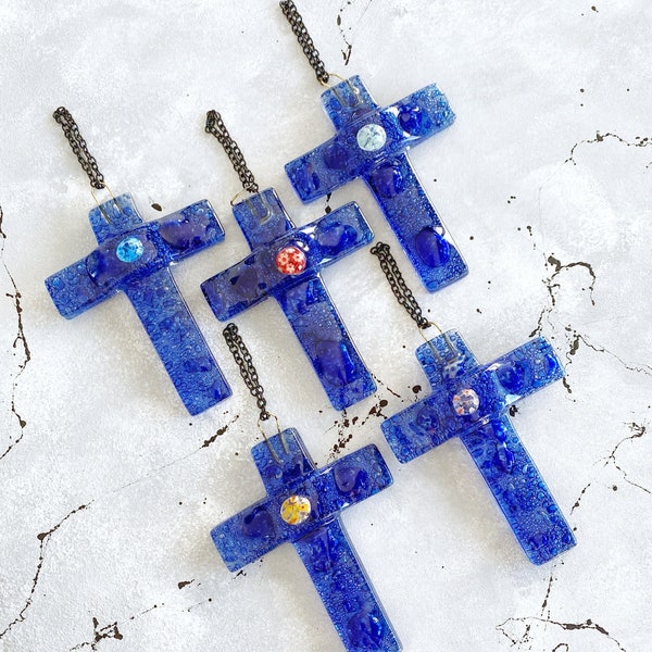 Fused Glass Cross - Etsy