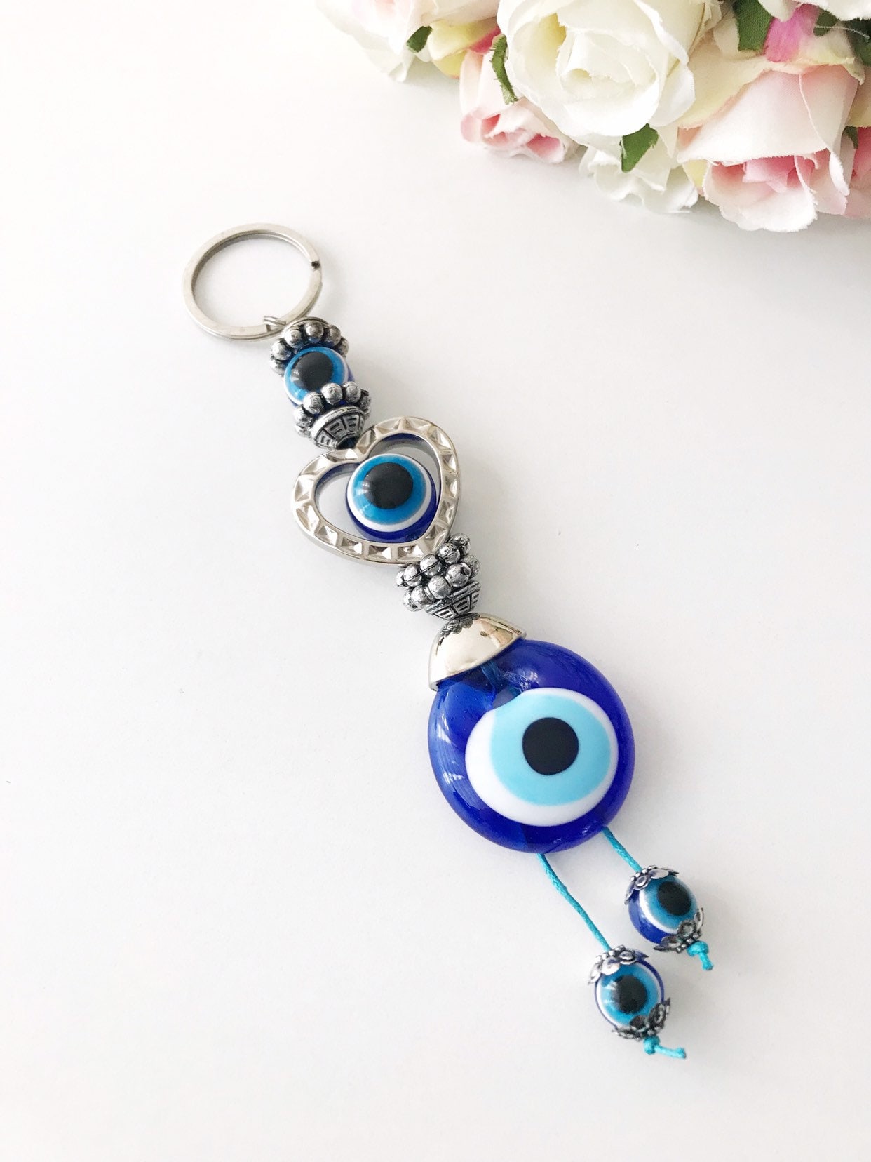 Evil Eye Key Chain Evil Eye Keychain Evil Eye Key Ring Evil - Etsy