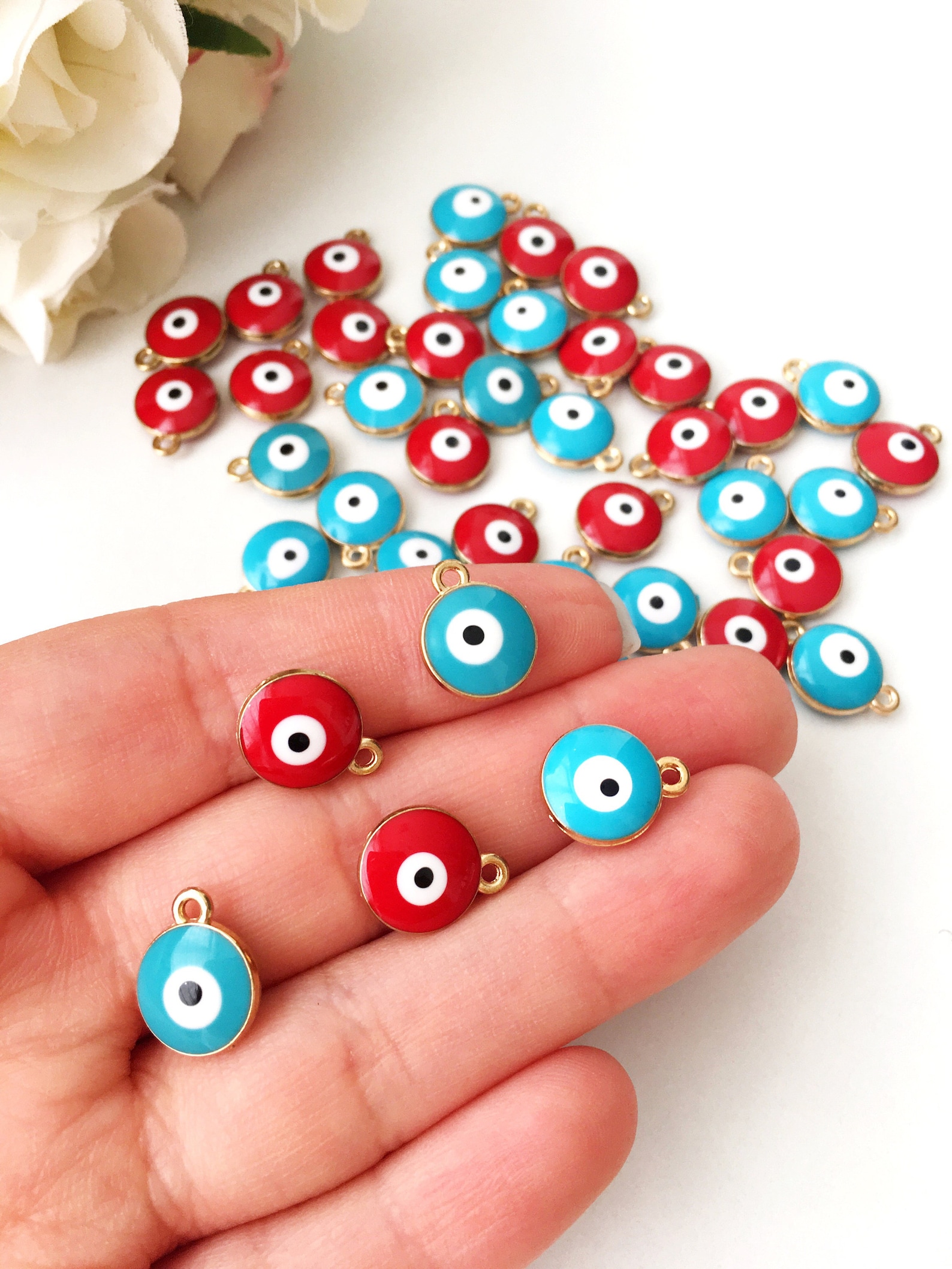 5 Pcs Evil Eye Charm Evil Eye Charm for Necklace Gold - Etsy