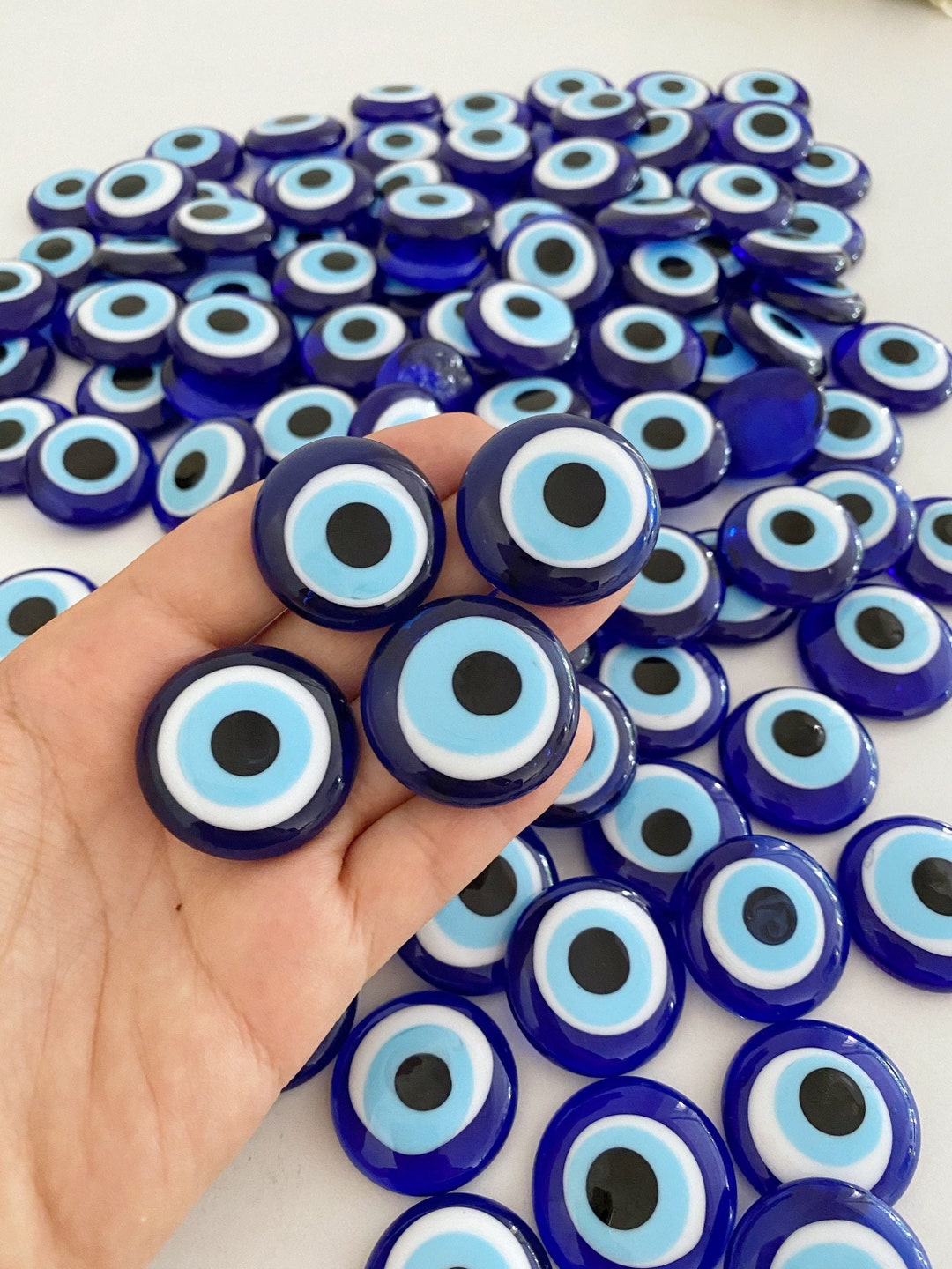 Blue Glass Evil Eye Bead, Tiny Greek Evil Eye With No Hole, Evil Eye ...