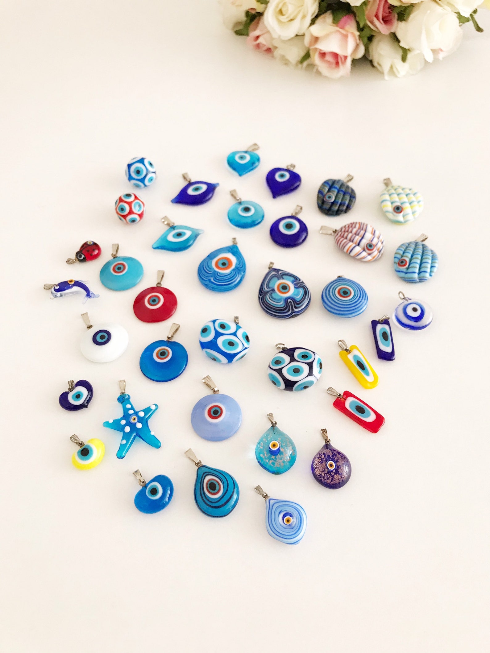 Evil Eye Murano Bead Murano Evil Eye Pendant Evil Eye - Etsy