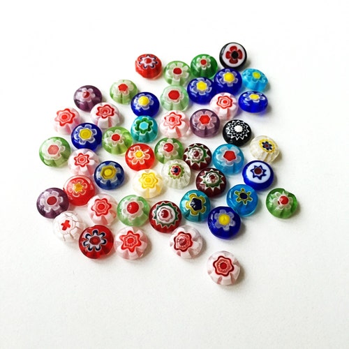 Daisy Flower Beads Czech Glass Flower Beads 10mm X 4mm Etsy