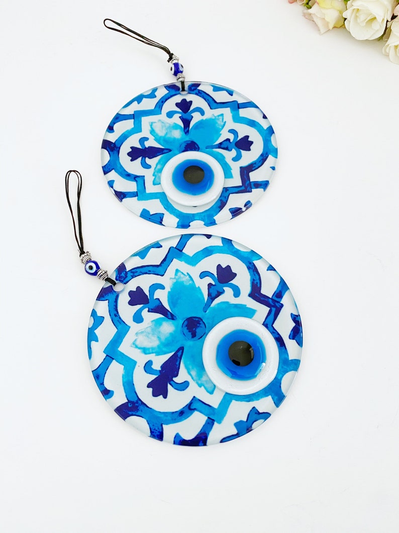 Evil Eye Wall Decor Fused Glass Evil eye Bead Handmade Glass | Etsy