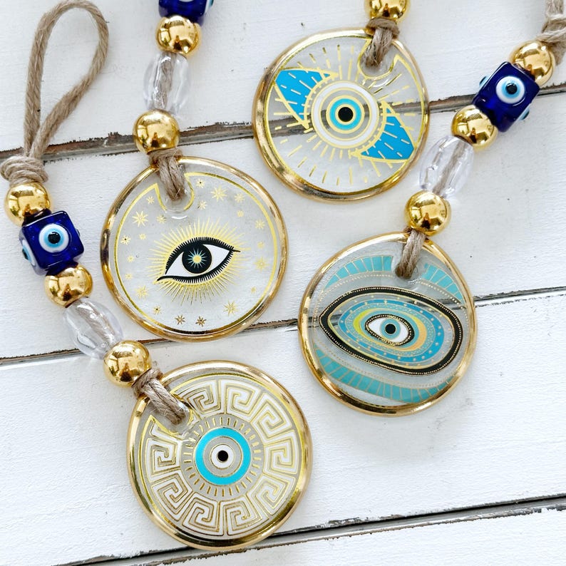 Evil Eye Wall Hanging, Gold Evil Eye Wall Decor, House Protection ...