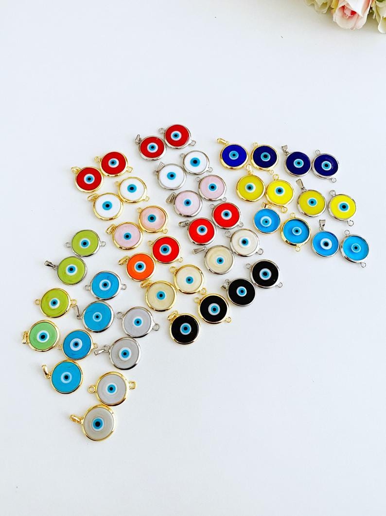 Murano Glass Evil Eye Bead Safety Pin, Silver Evil Eye Brooch ...