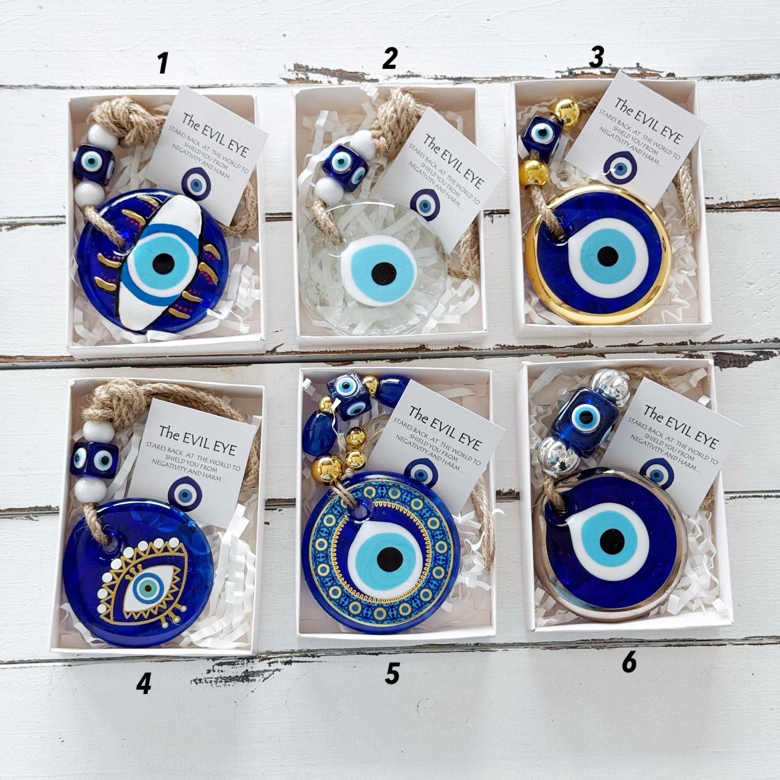 Evil Eye Wall Hanging Gift Box, Blue Evil Eye Protection Decor ...
