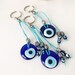 Evil Eye Keychain, Blue Evil Eye Bead, Blue Keychain, Evil Eye Charm ...