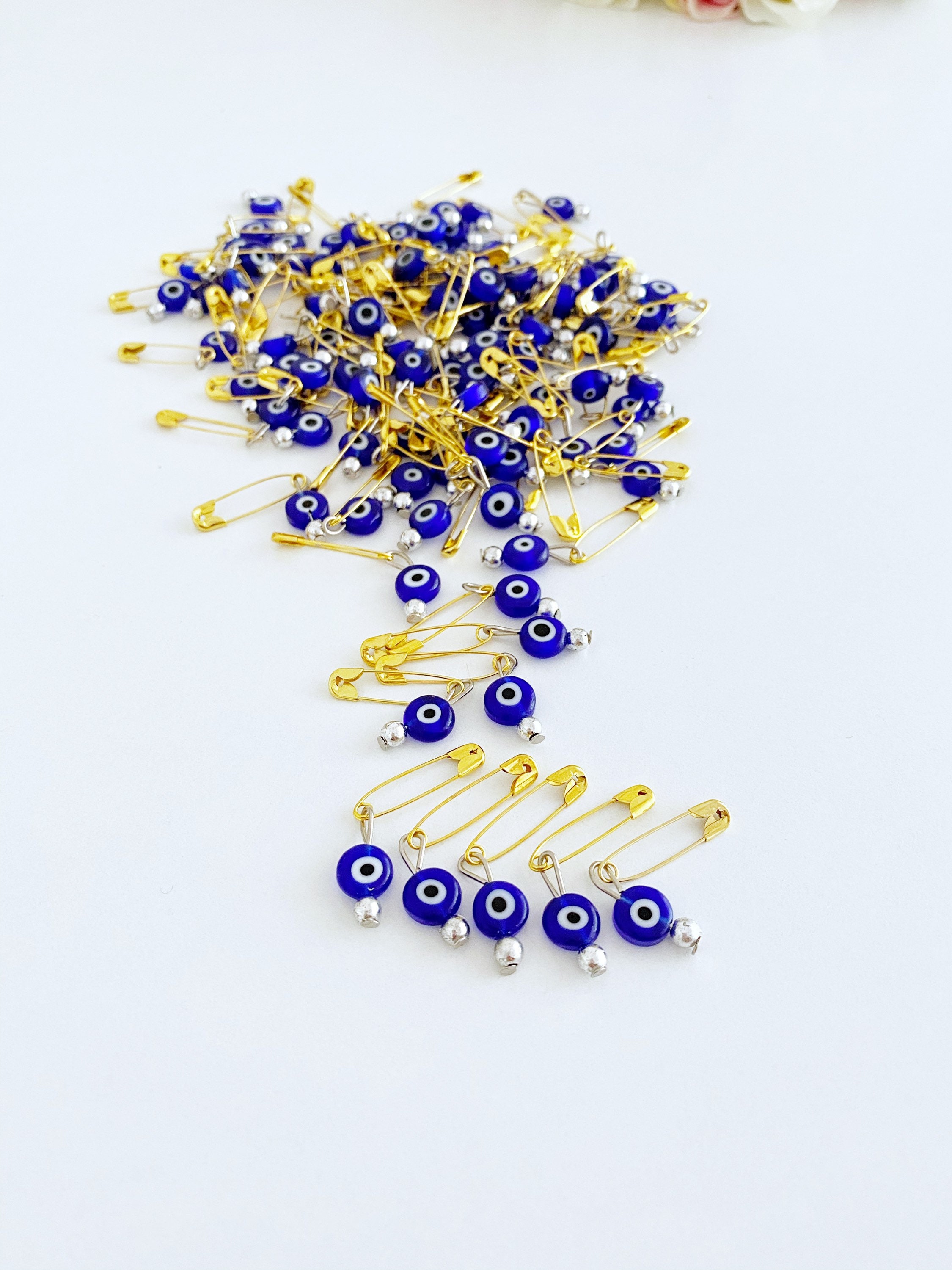 Evil Eye Safety Pins BULK 5 to 100 Pcs Wedding Invitation | Etsy