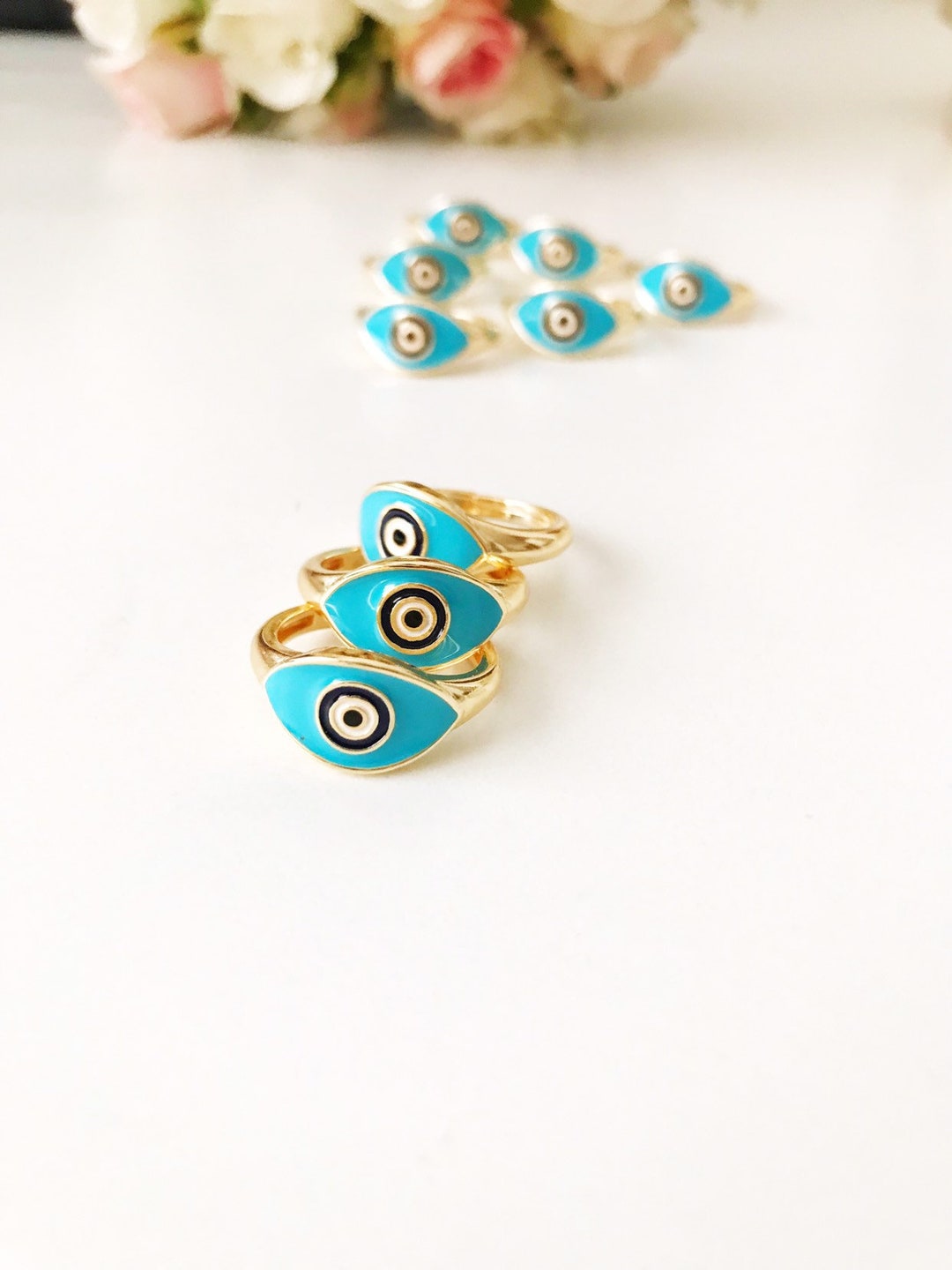 Adjustable Ring, Evil Eye Ring, Blue Evil Eye, Evil Eye Jewelry, Greek ...