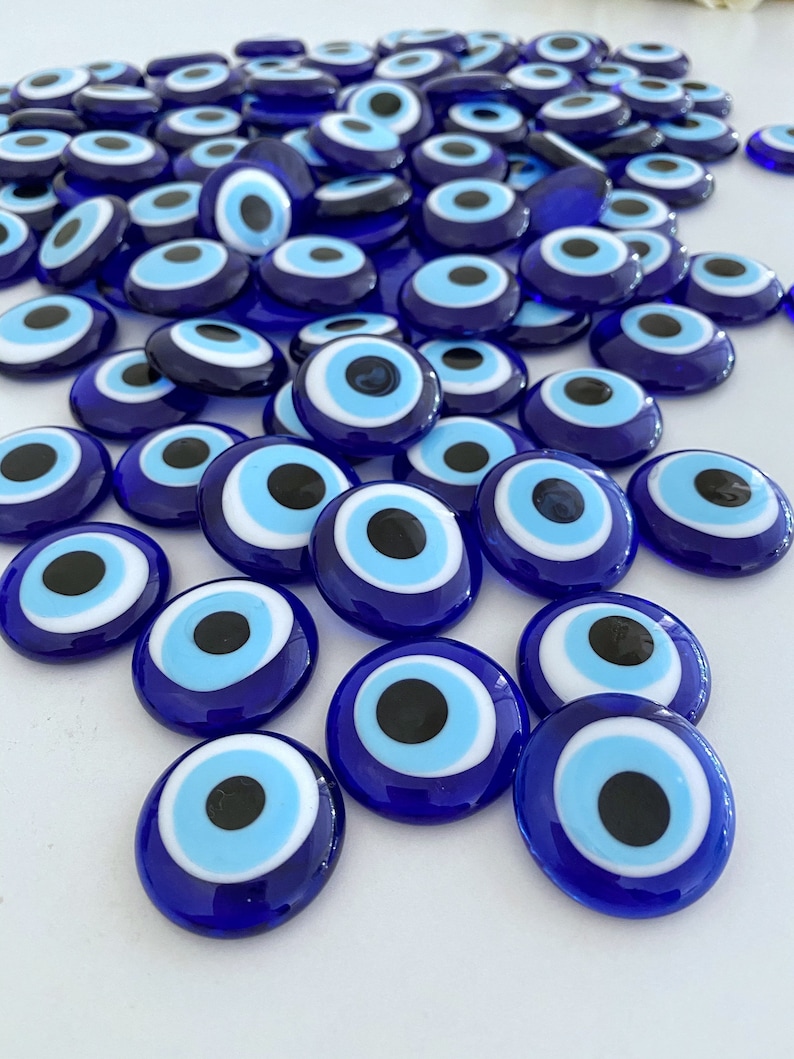 Blue Glass Evil Eye Bead, Tiny Greek Evil Eye With No Hole, Evil Eye ...
