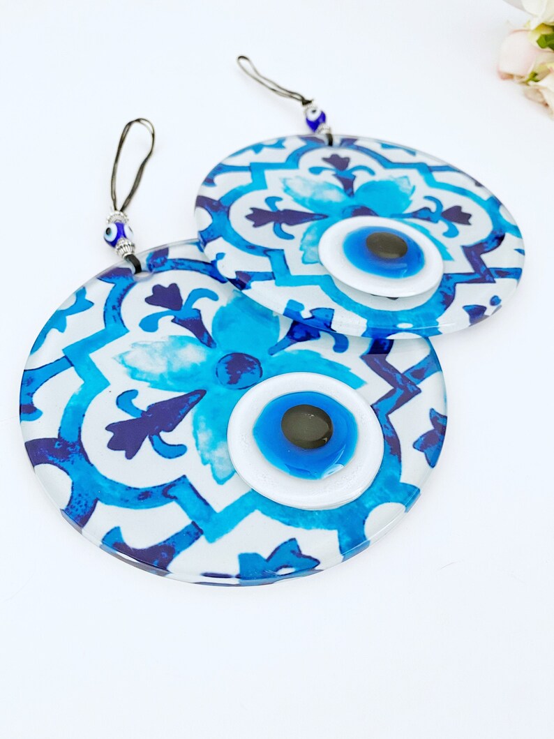 Evil Eye Wall Decor Fused Glass Evil eye Bead Handmade Glass | Etsy