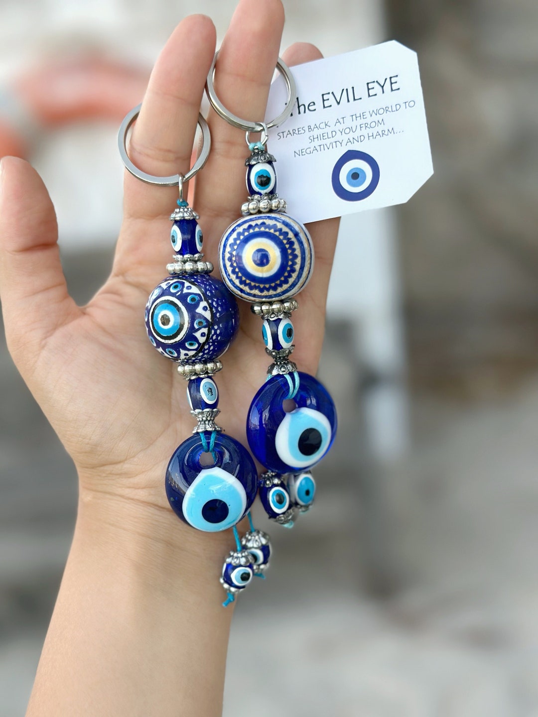 Blue Evil Eye Keychain, Protective Talisman, Good Luck Evil Eye Key ...