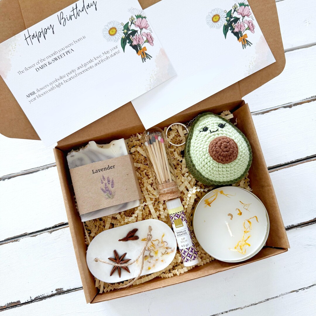 Personalized Birth Flower Gift Box - Birthday Gift for Her, Best Friend ...