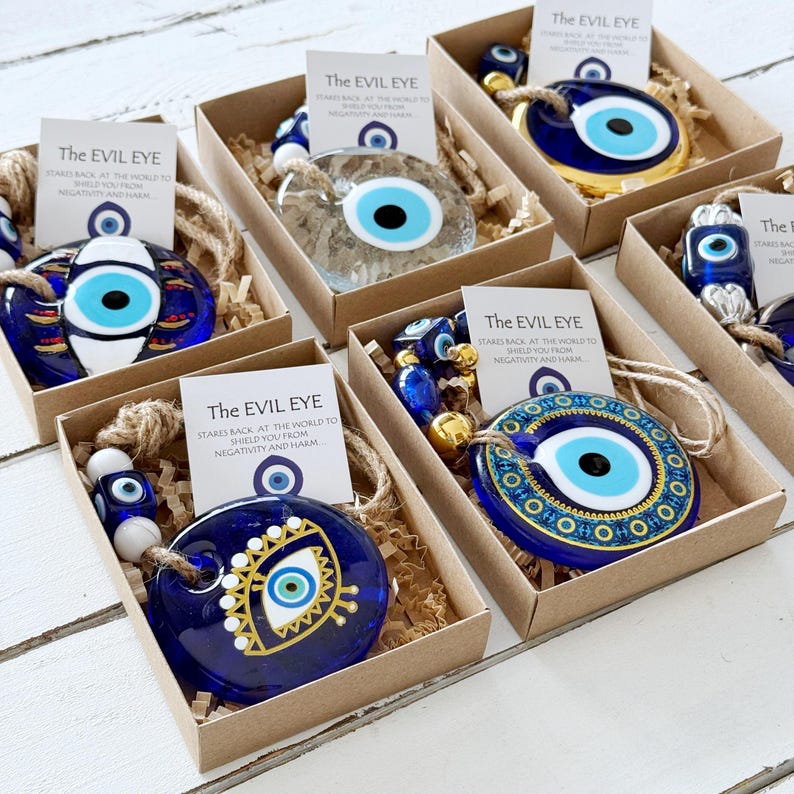 Evil Eye Wall Hanging Gift Box, Blue Evil Eye Protection Decor ...